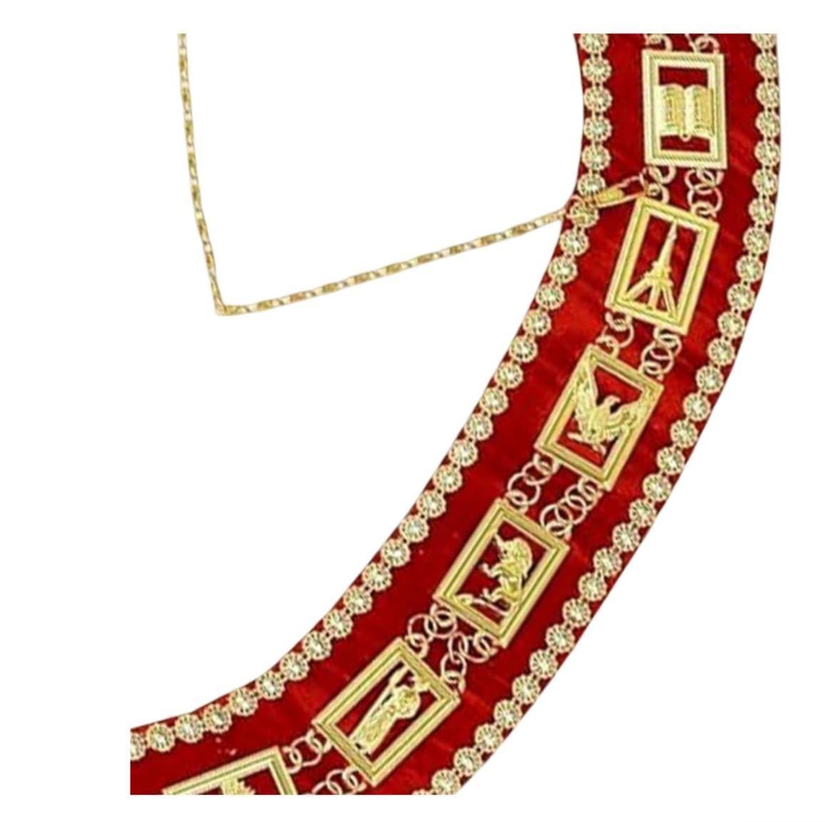 Deluxe Masonic Heroines of Jericho Chain Collar, Red Velvet Backing ...