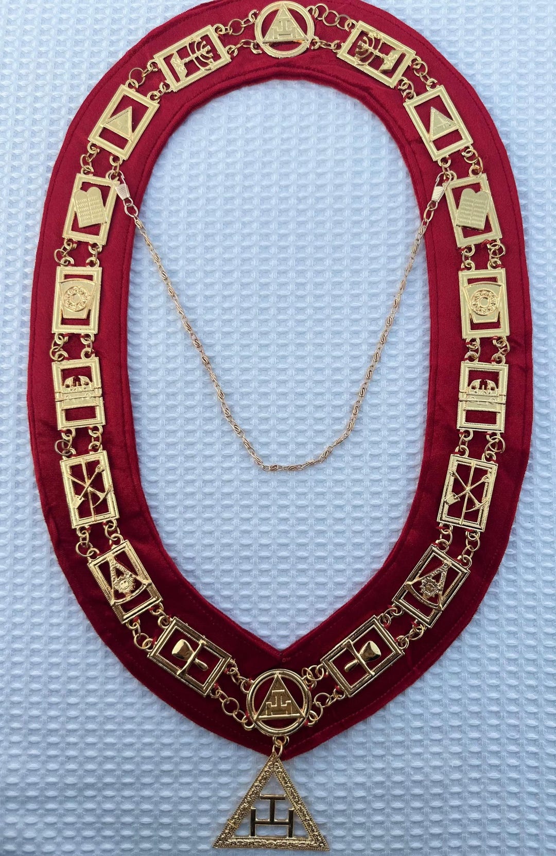 Masonic Royal Arch Gold-plated Chain Collar With Red Lining - Etsy