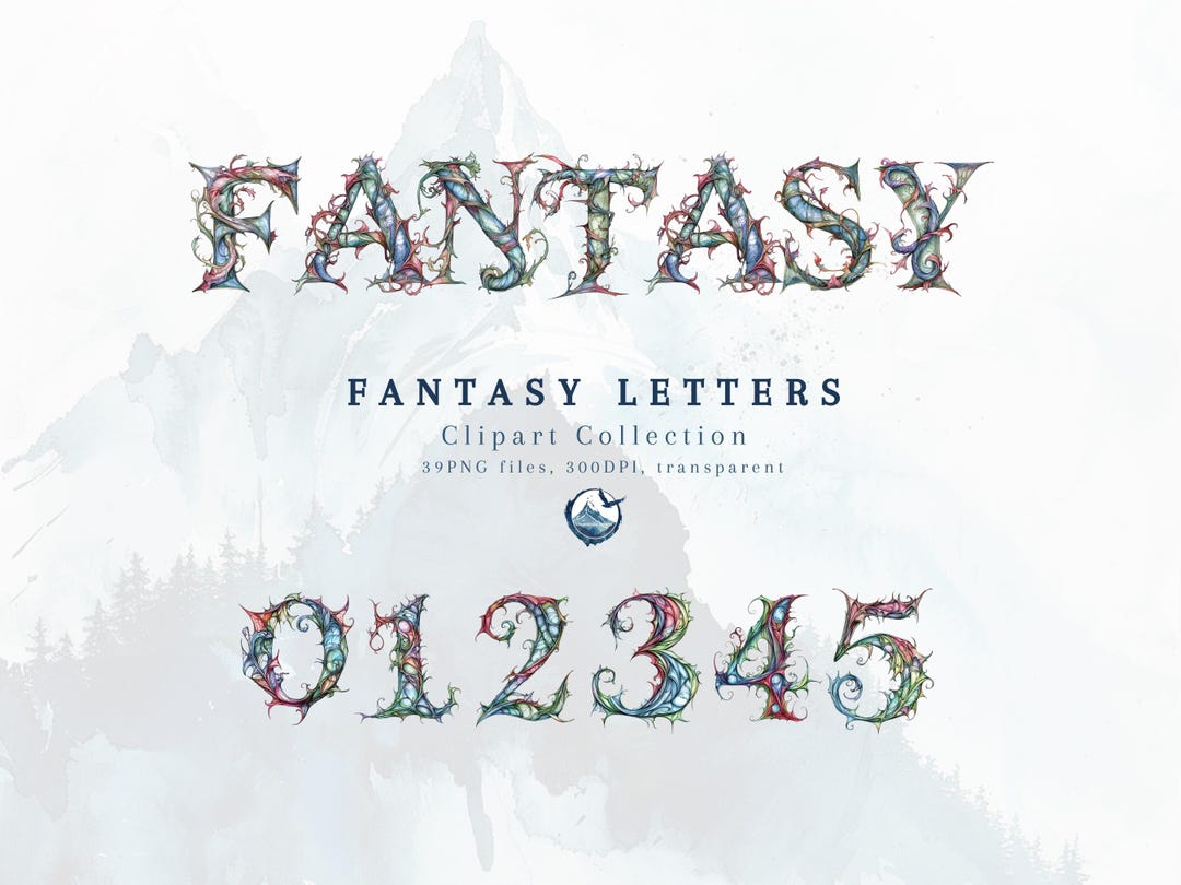 Fantasy Letter Clipart, Includes Numbers and Punctuation - Etsy