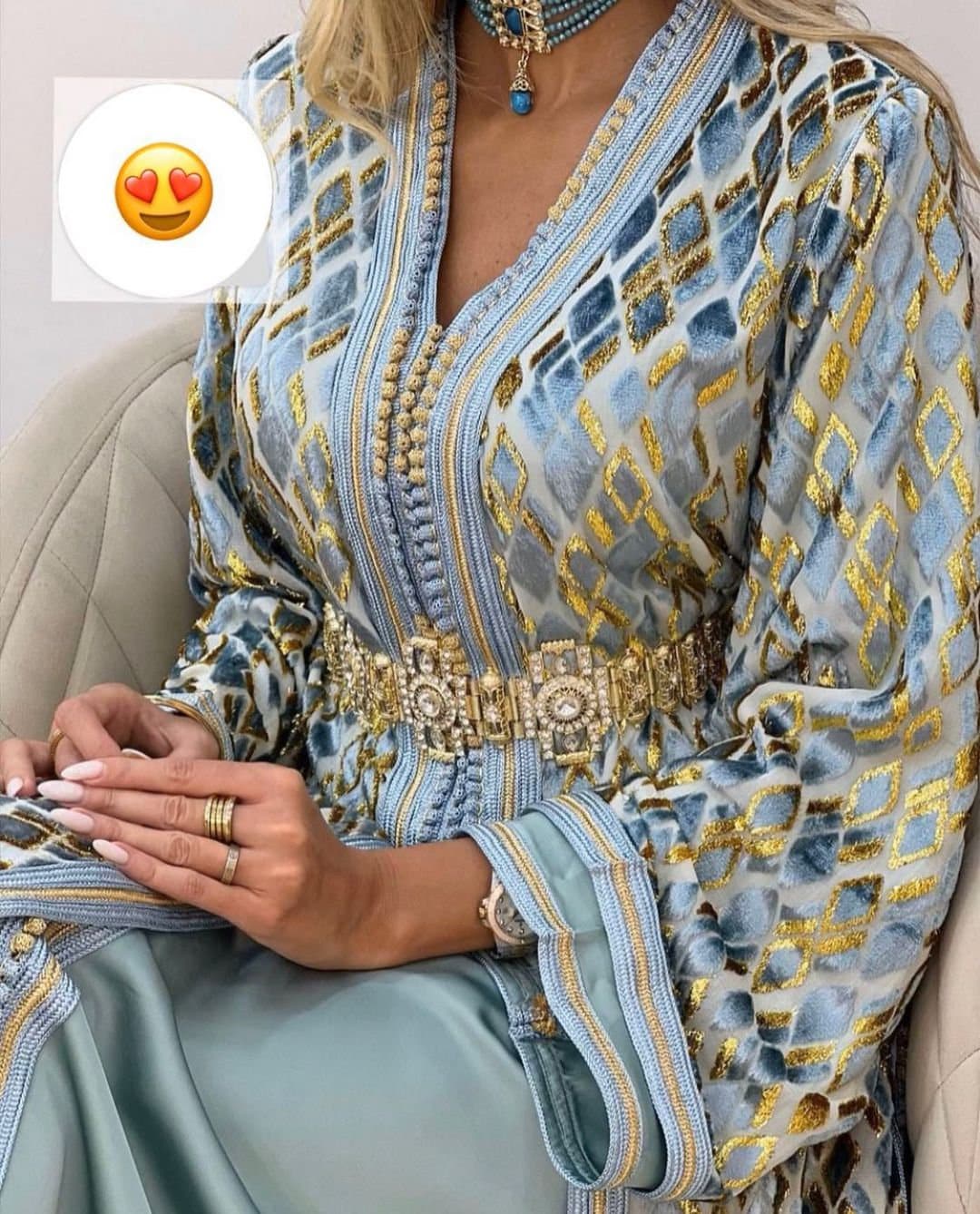 Luxurious Moroccan Kaftan Dress Handcrafted With Traditional Embroidery ...