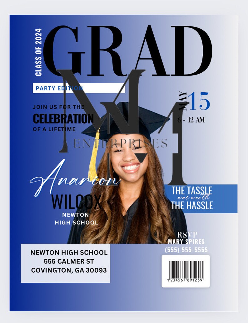 Editable Grad Magazine Template - Etsy