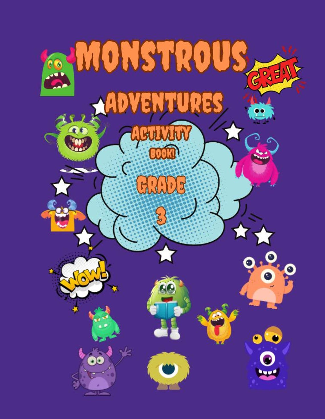 Monster 3rd Grade Activity Book - Etsy