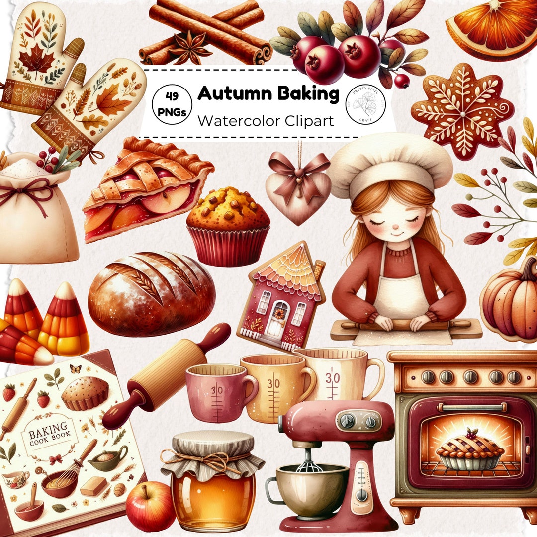 Autumn Baking Clipart, Cute Clipart, Food and Drink, Autumn Season ...
