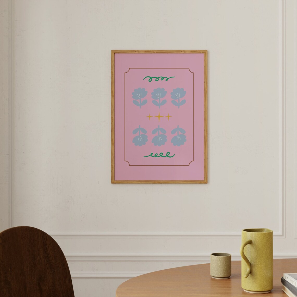 Geometric Flower Art Printable, Digital Print Instant Download ...