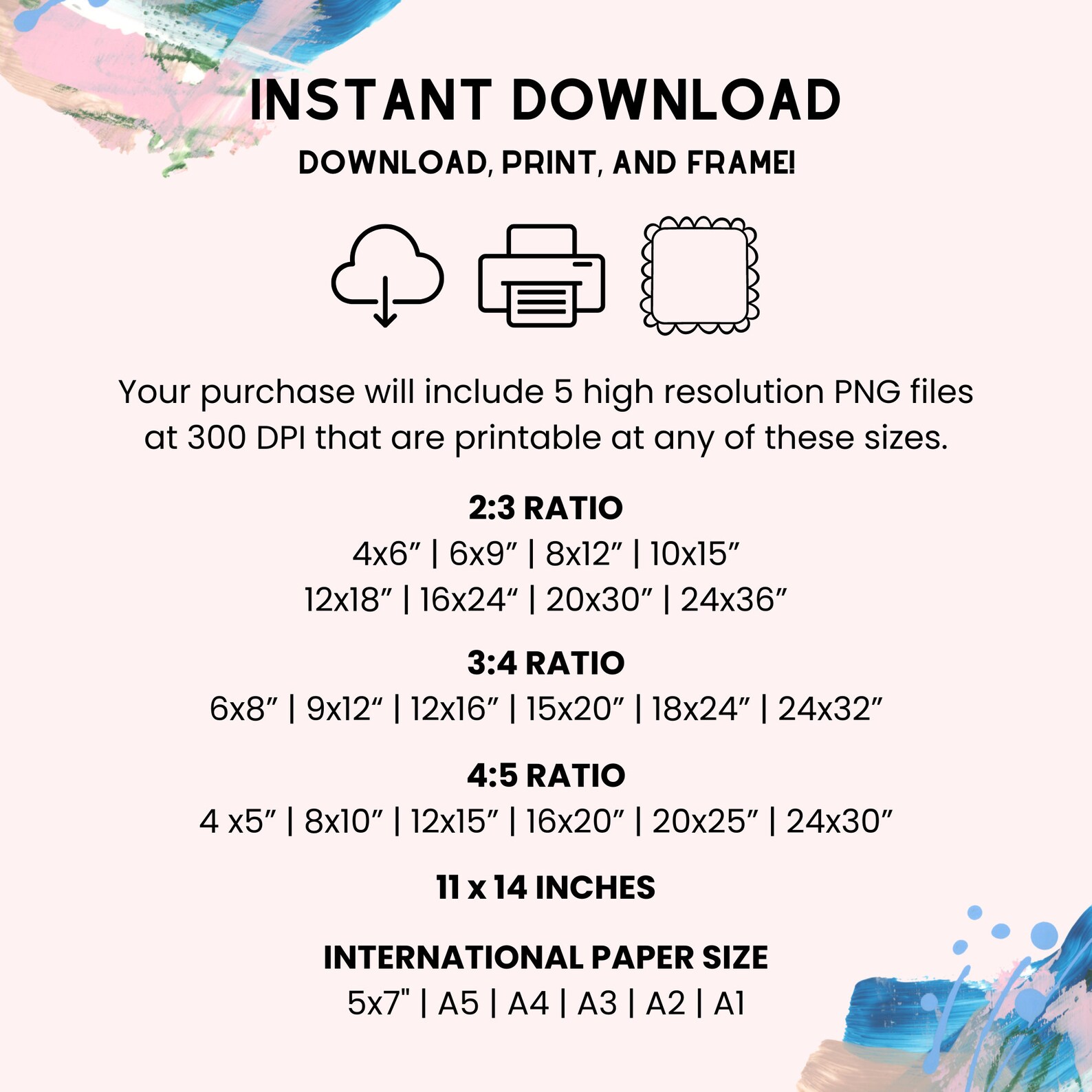 Geometric Flower Art Printable, Digital Print Instant Download ...