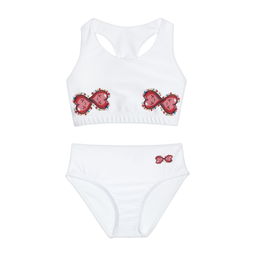 Infinity Heart, Girls Two Piece Swimsuit AOP - Etsy