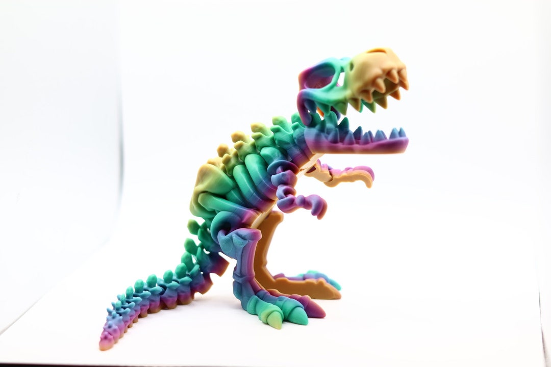 LARGE Flexible T-rex Articulated Toy - Matte Rainbow - Etsy