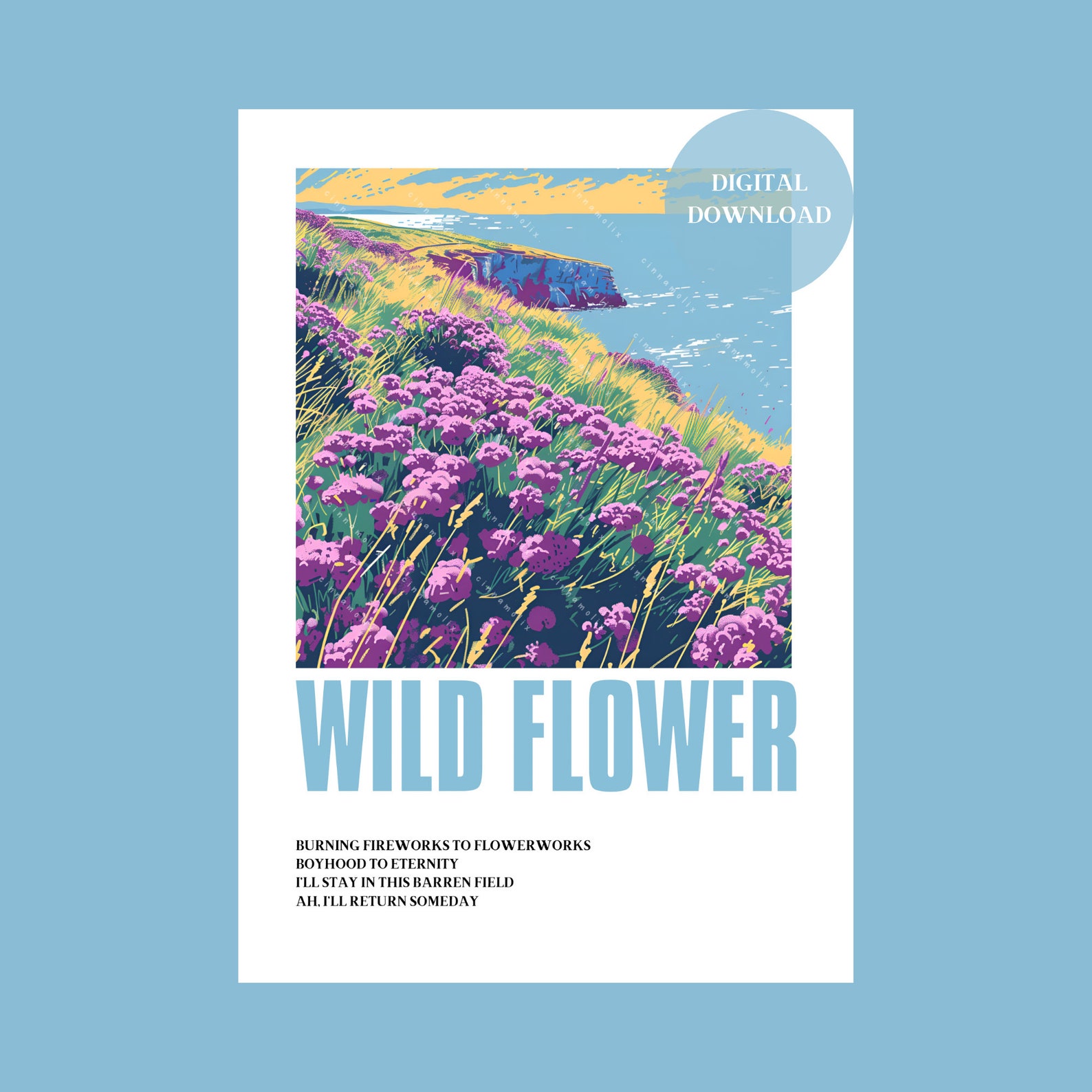 RM Namjoon Bts "wild Flower" Digital Wall Print - Aesthetic Kpop Decor ...
