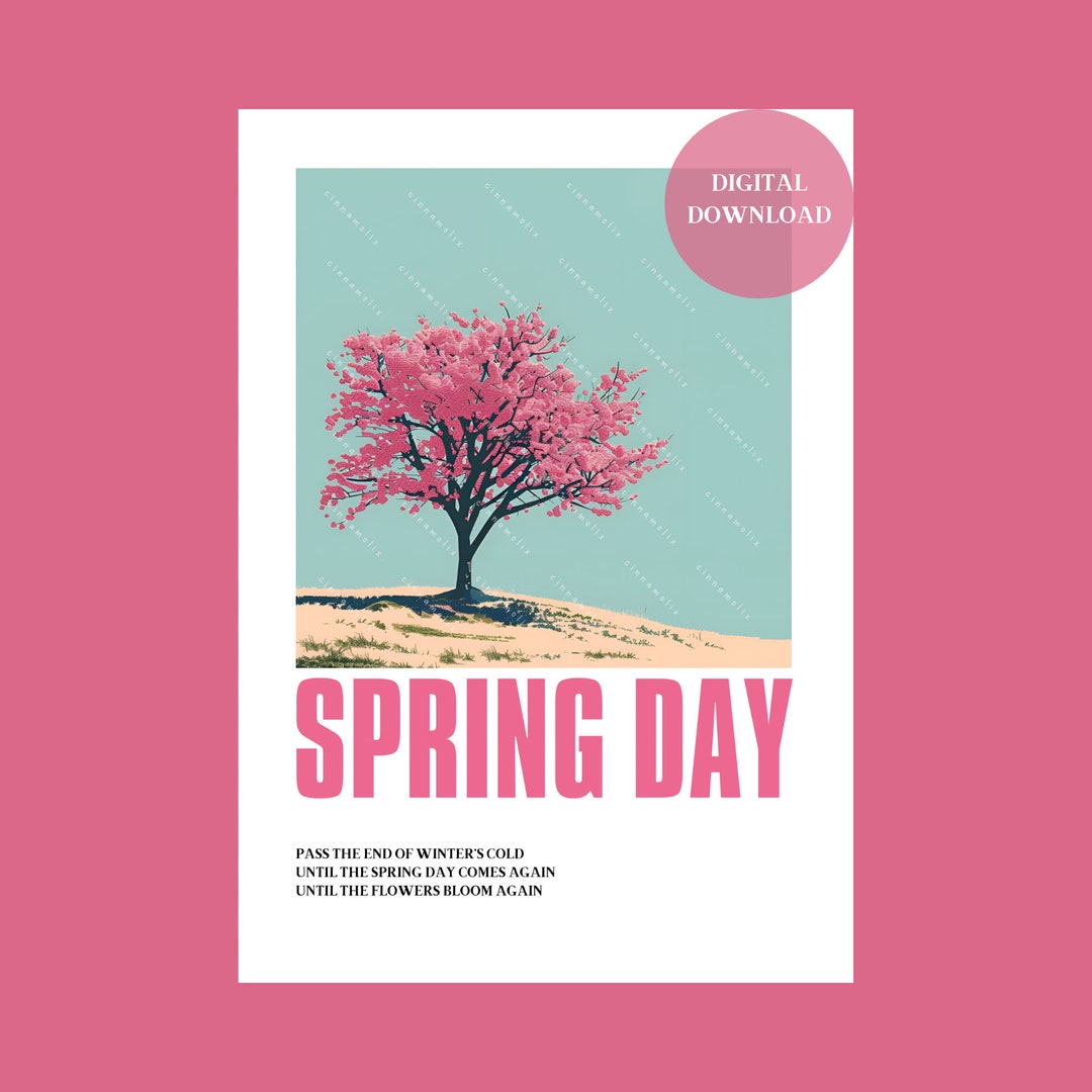 Bts "spring Day" Digital Wall Print - Aesthetic Kpop Decor - Etsy