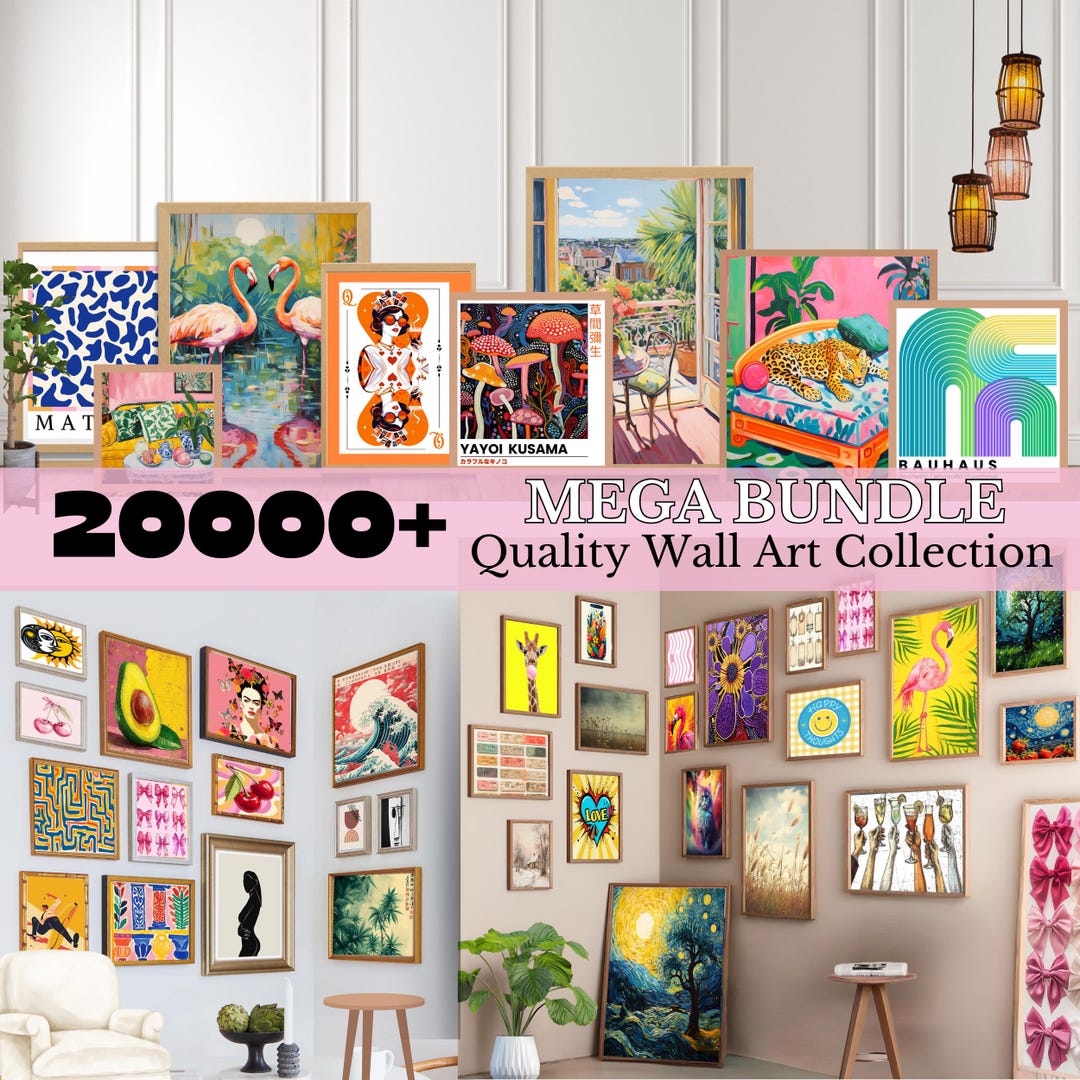 20,000+ Wall Art Megabundle, Eclectic Wall Art, Maximalist, Trendy ...