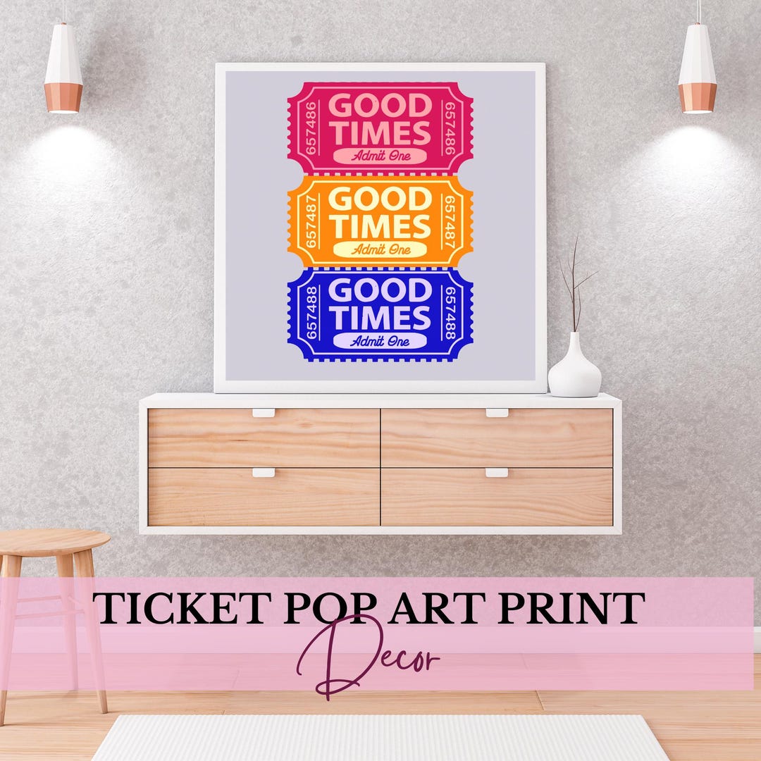 Good Times Ticket Preppy Dorm Room Decor Pink Wall Art Aesthetic ...