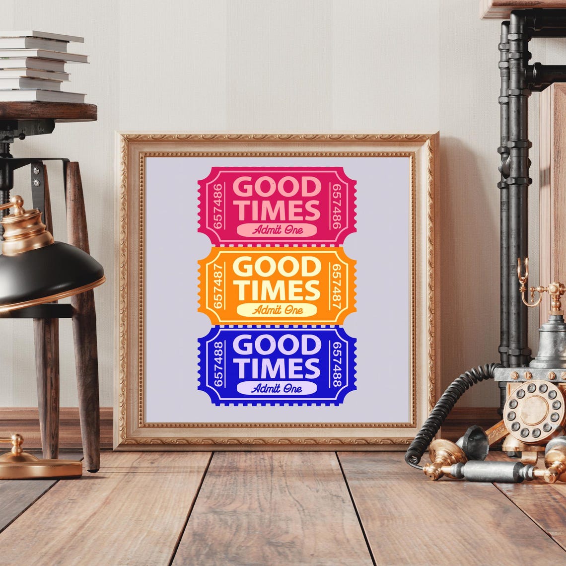 Good Times Ticket Preppy Dorm Room Decor Pink Wall Art Aesthetic ...