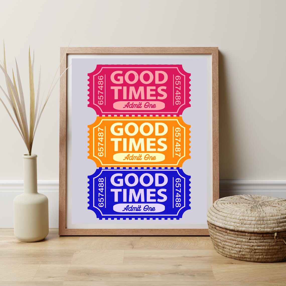 Good Times Ticket Preppy Dorm Room Decor Pink Wall Art Aesthetic ...