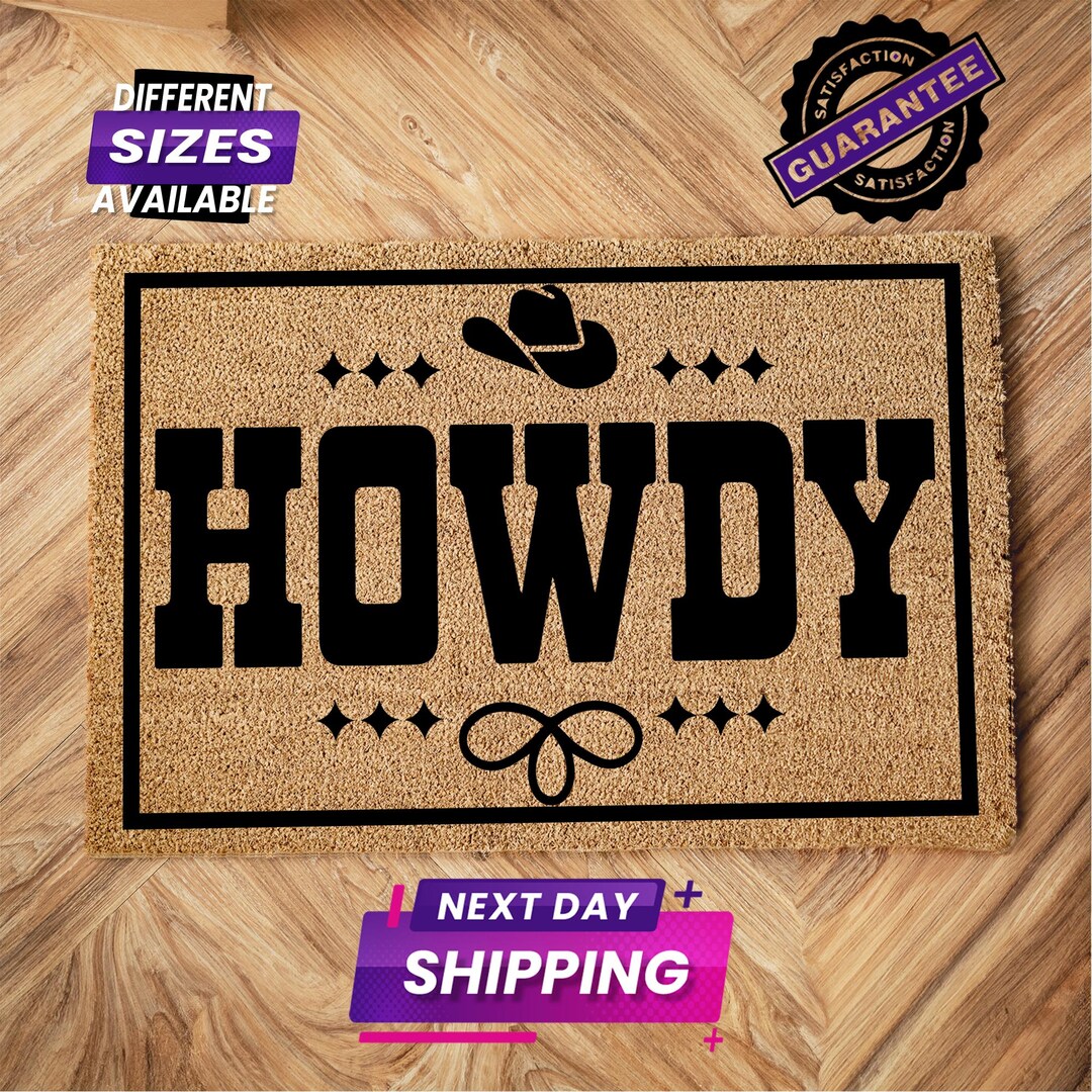 Howdy Doormat, Howdy Decor, Western Decor, Welcome Doormat, Vintage ...