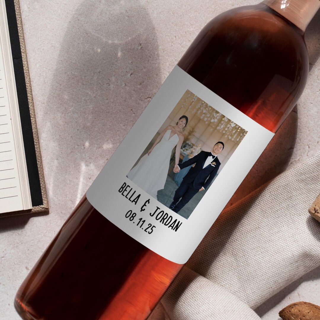 Personalized Wedding Photo Wine Labels, Wedding Gift, Tequila Label ...