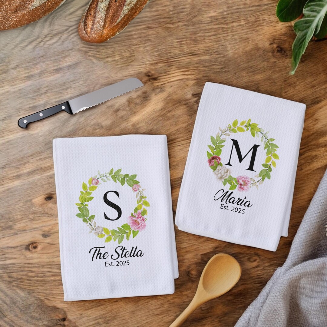 Personalized Name Dish Towel, Custom Towel, Custom Dish Towel, Hand ...