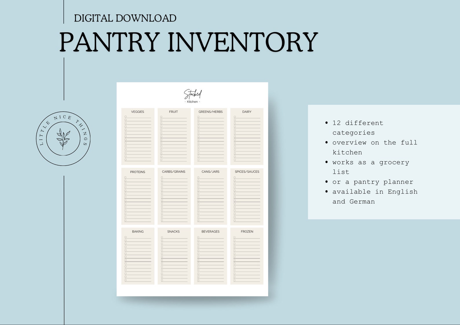Pantry Inventory | Grocery List | Checklist - Etsy
