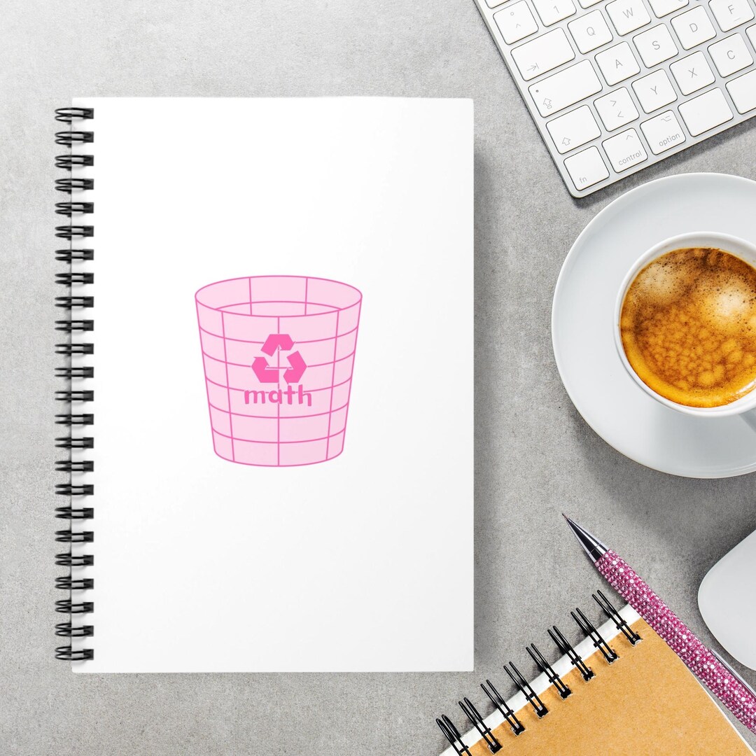 Math is Trash Notebook - Funny Spiral Notebook, Cute Math Journal, Pink ...