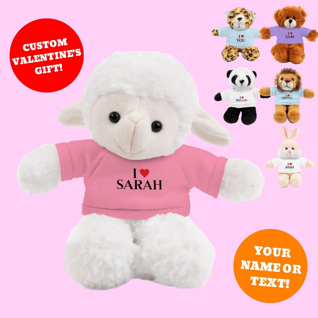 Personalized Stuffed Animal With Tee, Custom Plushie, Valentine's Day ...