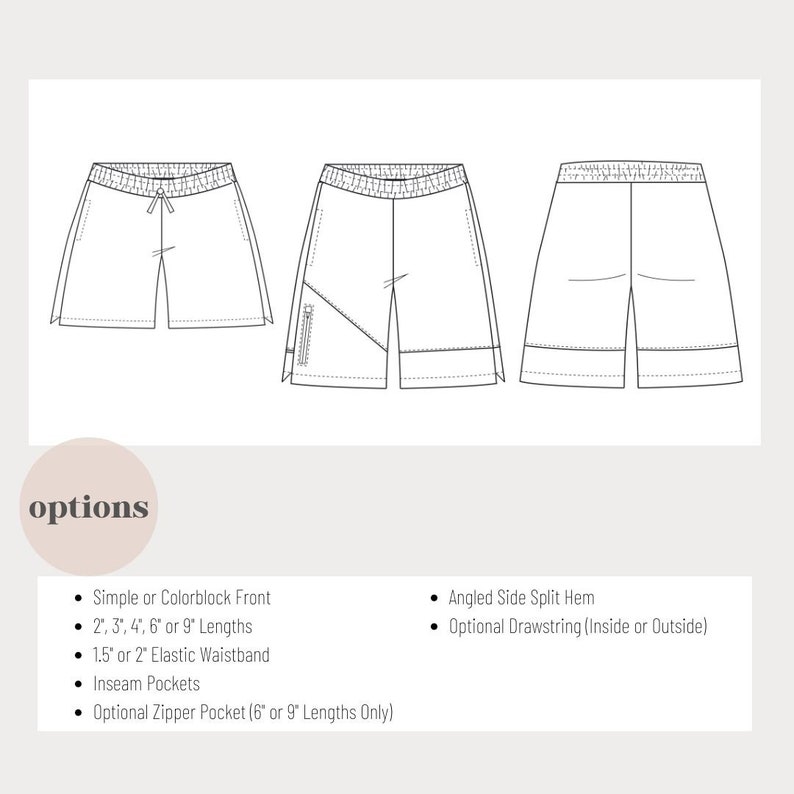 Adult Echo Active Shorts | PDF Sewing Pattern | Shorts | Activewear ...