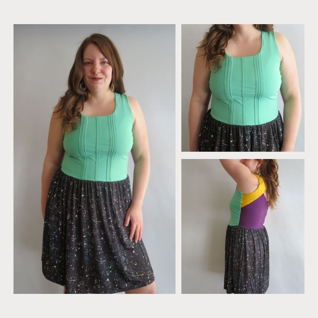 Adult Emmie Dress Sewing Pattern | Tiered Skirt, Open Back (PDF Pattern ...