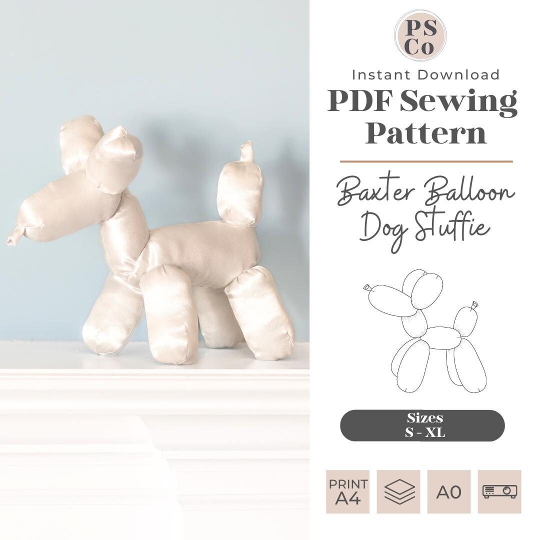 Baxter Balloon Dog Stuffie Sewing Pattern | Stuffed Animal (PDF Pattern ...