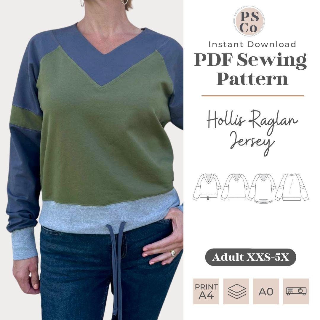 Adult Hollis Raglan | PDF Sewing Pattern | Crop | Top | Raglan | Tunic ...