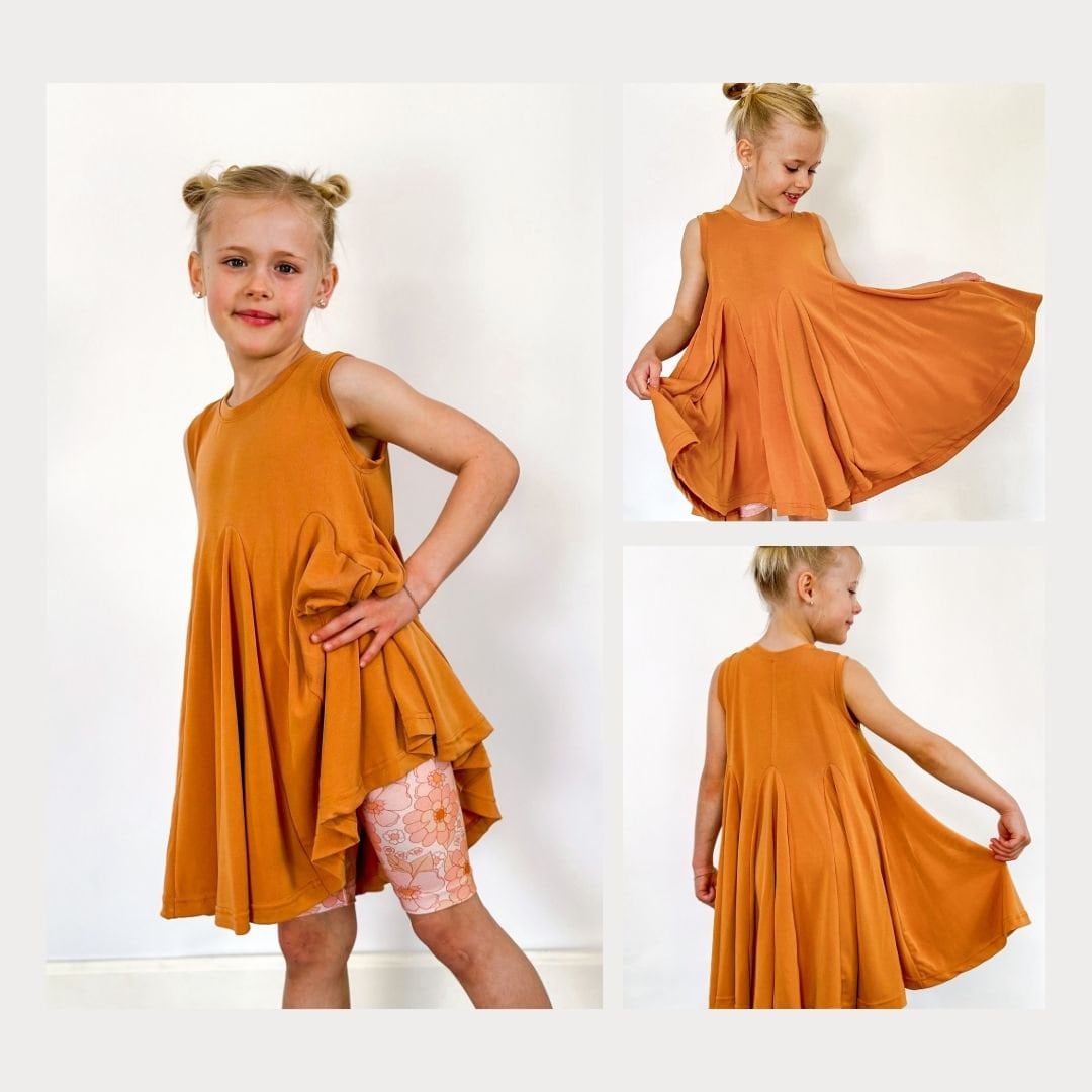 Kids Lennon Dress PDF Sewing Pattern Twirl Dress Summer Dress Bike ...