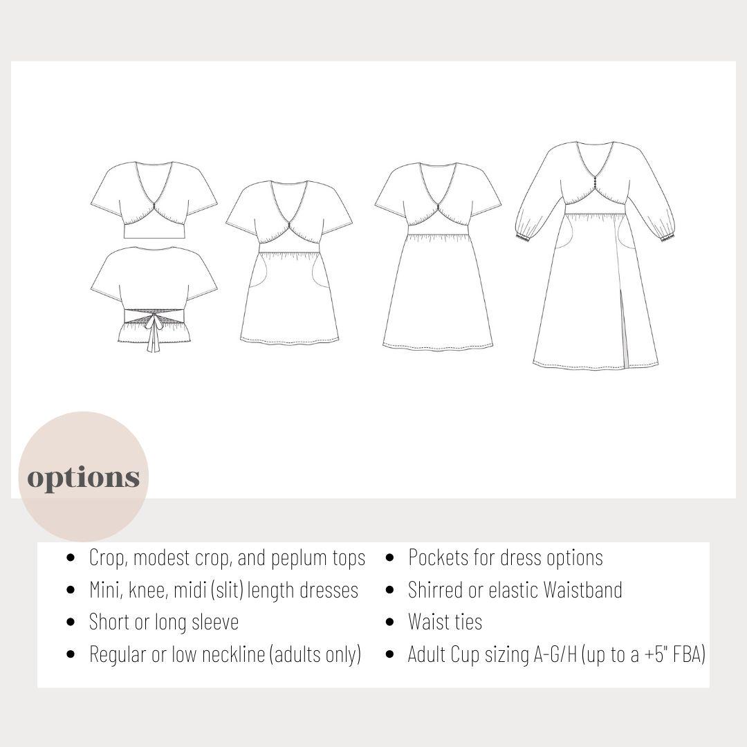 Adult Avalie Top & Dress Sewing Pattern | Knit or Woven (PDF Pattern ...