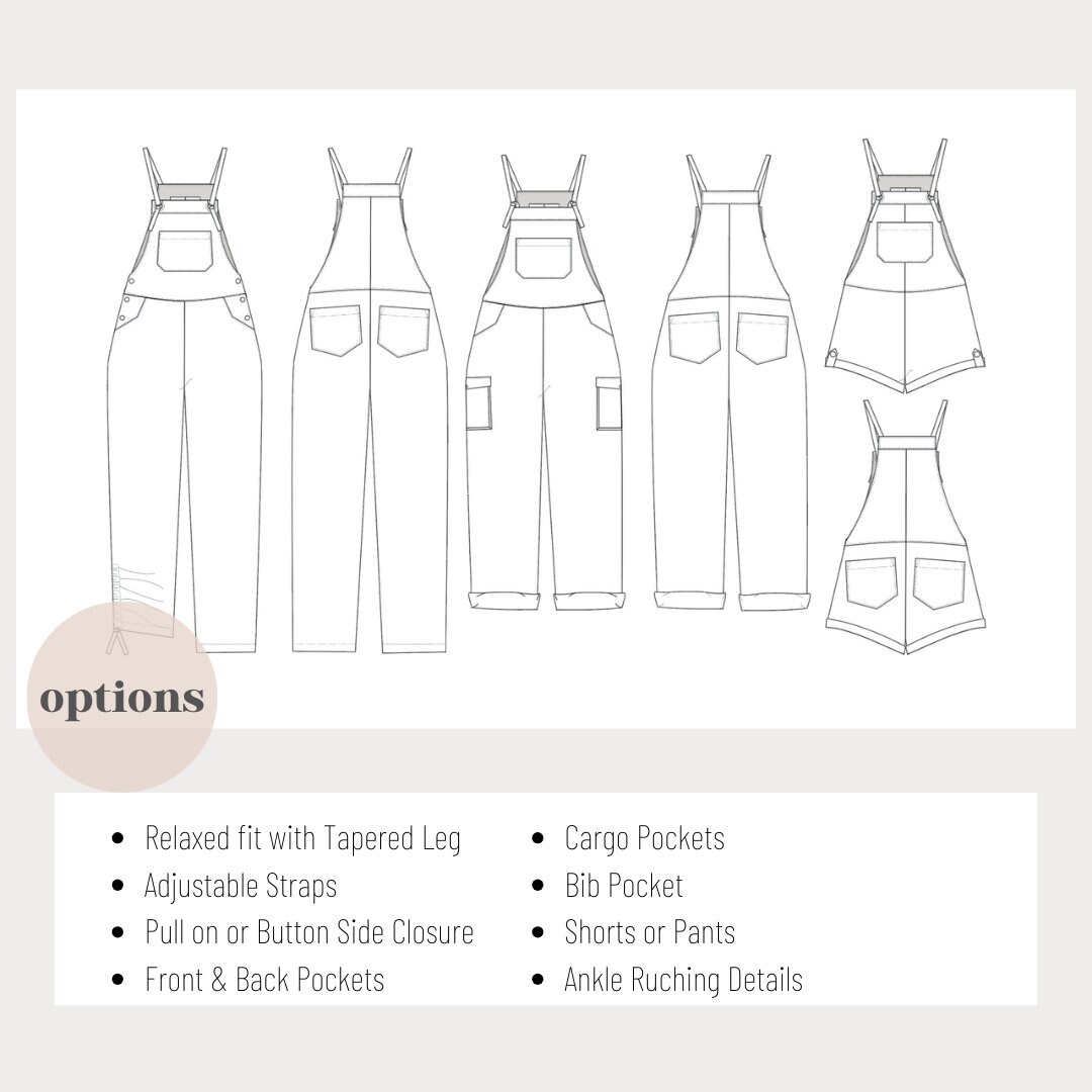 Kids Olsen Overalls | PDF Sewing Pattern | Overall Sewing Pattern ...
