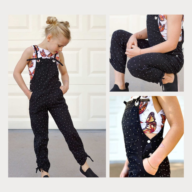 Kids Olsen Overalls Sewing Pattern | Shortall, Tween Sizes 2T-17 (PDF ...