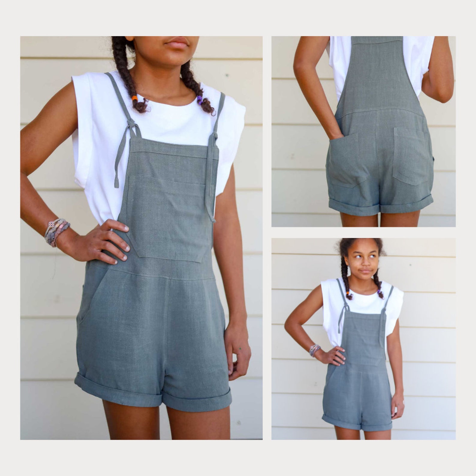 Kids Olsen Overalls Sewing Pattern | Shortall, Tween Sizes 2T-17 (PDF ...