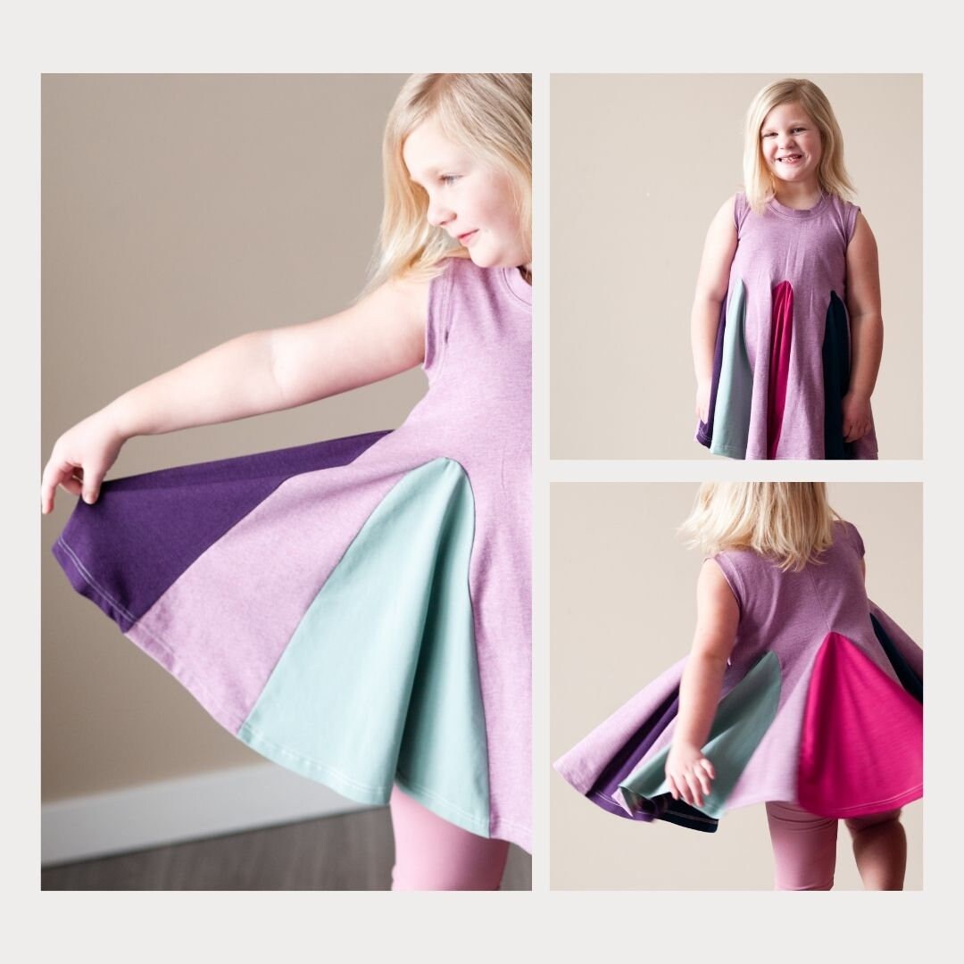 Kids Lennon Dress PDF Sewing Pattern Twirl Dress Summer Dress Bike ...