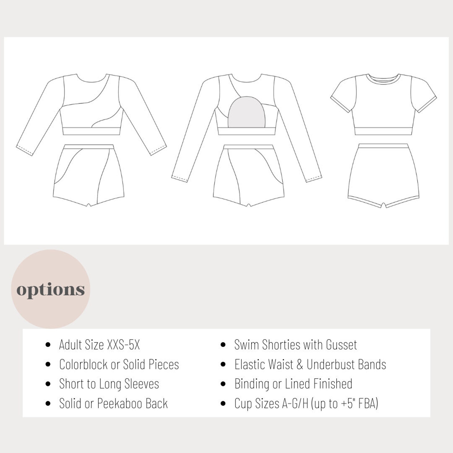 Adult Dawson Rash Guard & Swim Shorties | PDF Sewing Pattern | Swimsuit ...