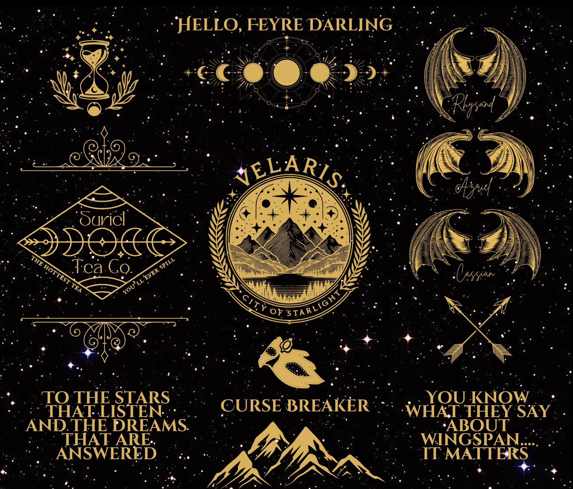 ACOTAR Tumbler Wrap ACOMAF Tumbler Wrap ACOWAR Tumbler Wrap Velaris ...