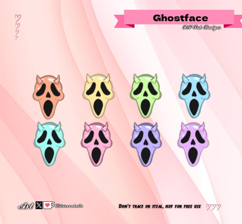 Ghostface Twitch Badges: 8 Horned Sub/bit Badges (digital Download - Etsy