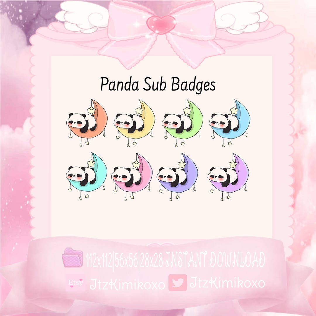 Cute Panda Sub Badges | 8 Panda Sub Badges and Bit Badges | Twutcg ...