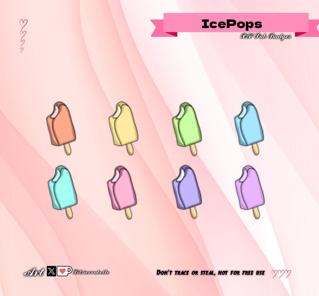 Ice Pop Sub Badges: Twitch & Discord Badges (digital Download - Etsy