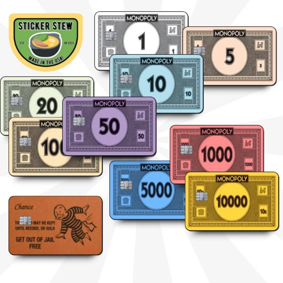 Funny Monopoly Money Debit/credit Card Cover, Vinyl Skin Sticker High ...