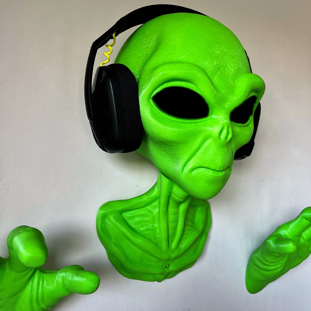 Extraterrestrial Alien Headphone Stand - Sci-fi Desk Organizer, Bright ...