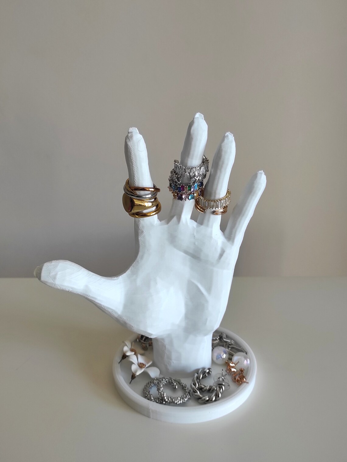 Modern White Hand Jewelry Stand, Artistic Ring Display, Sculptural ...