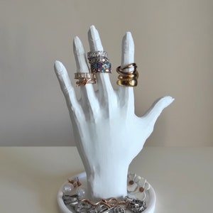 Modern White Hand Jewelry Stand, Artistic Ring Display, Sculptural ...