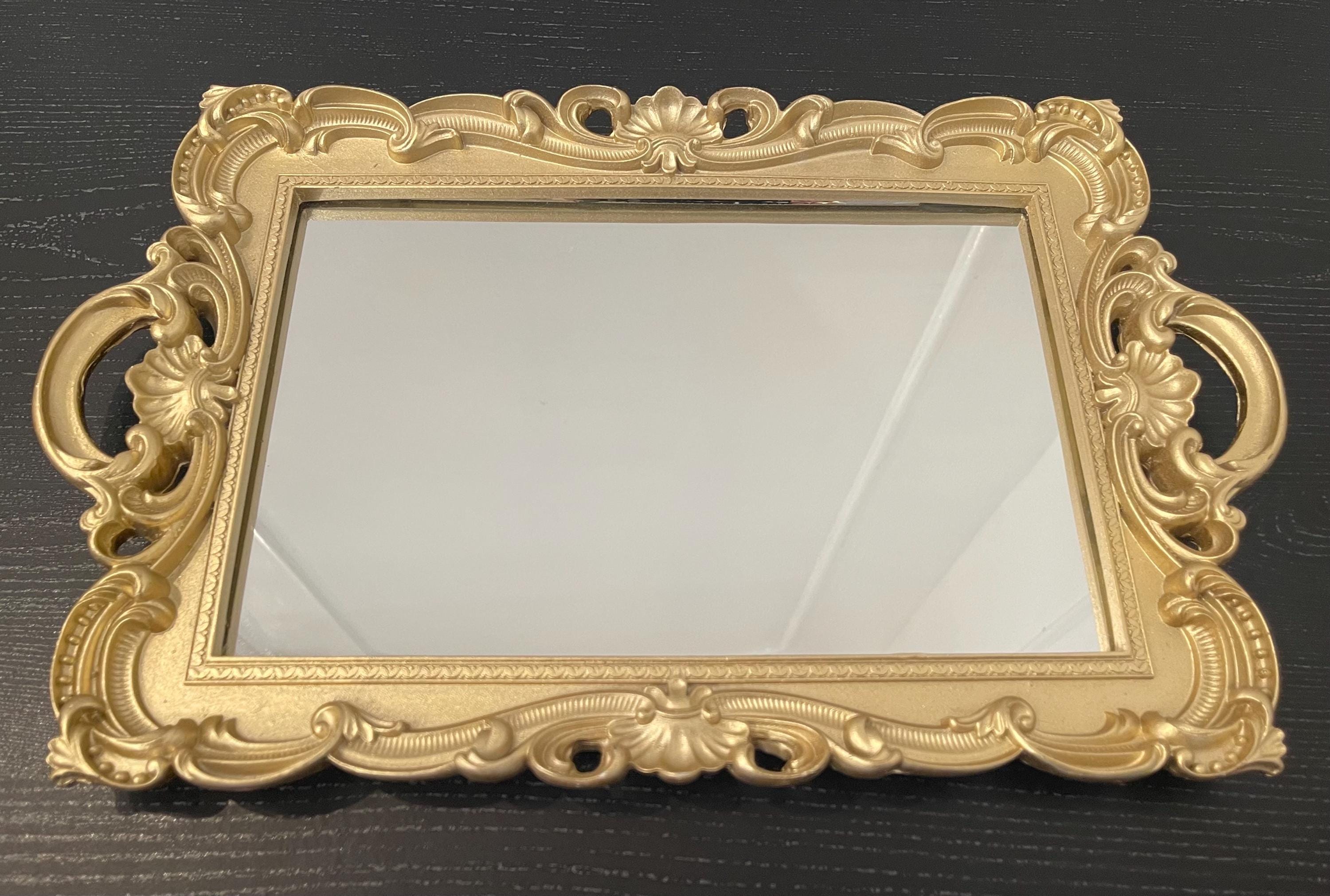 Vintage Style Mirrored Vanity Tray,gold Mirror Tray,rectangular Tray ...