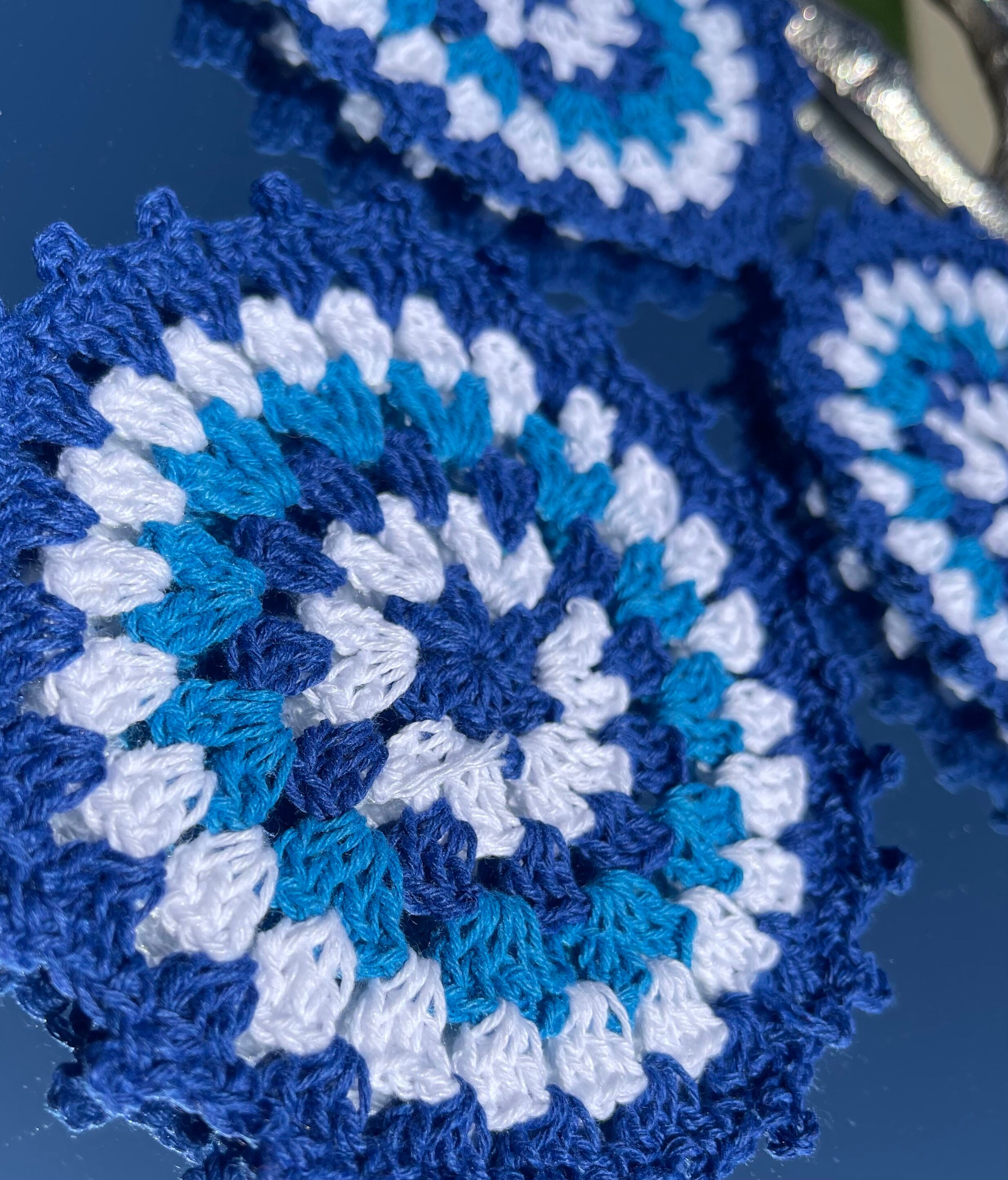 6 Blue Crochet Coasters,cup Coasters,knitted Coasters,handmade Gift ...