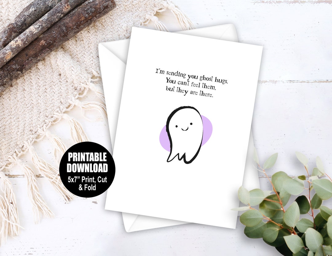 Ghost Friendship Printable Card - Etsy