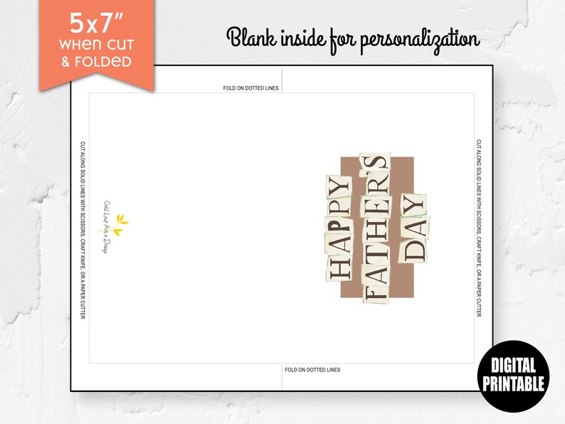 Cutout Letters Father's Day Printable Card - Etsy