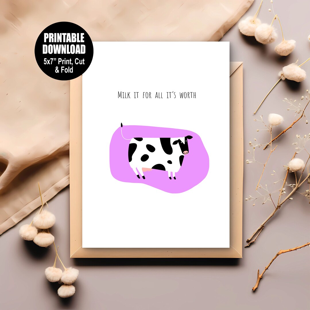 Milk It Printable Encouragement Card - Etsy