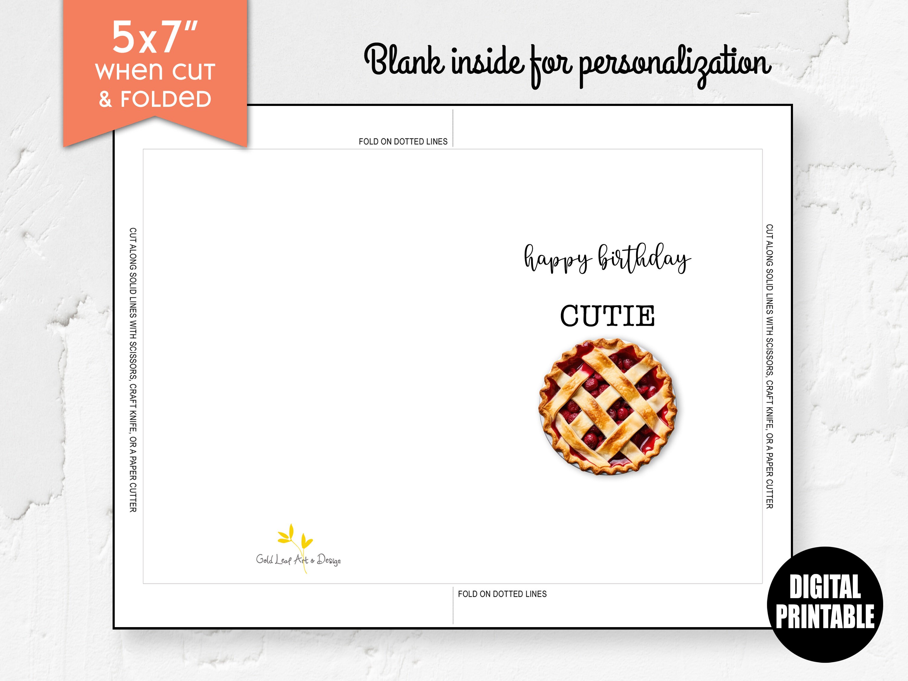 Cutie Pie Printable Birthday Card - Etsy