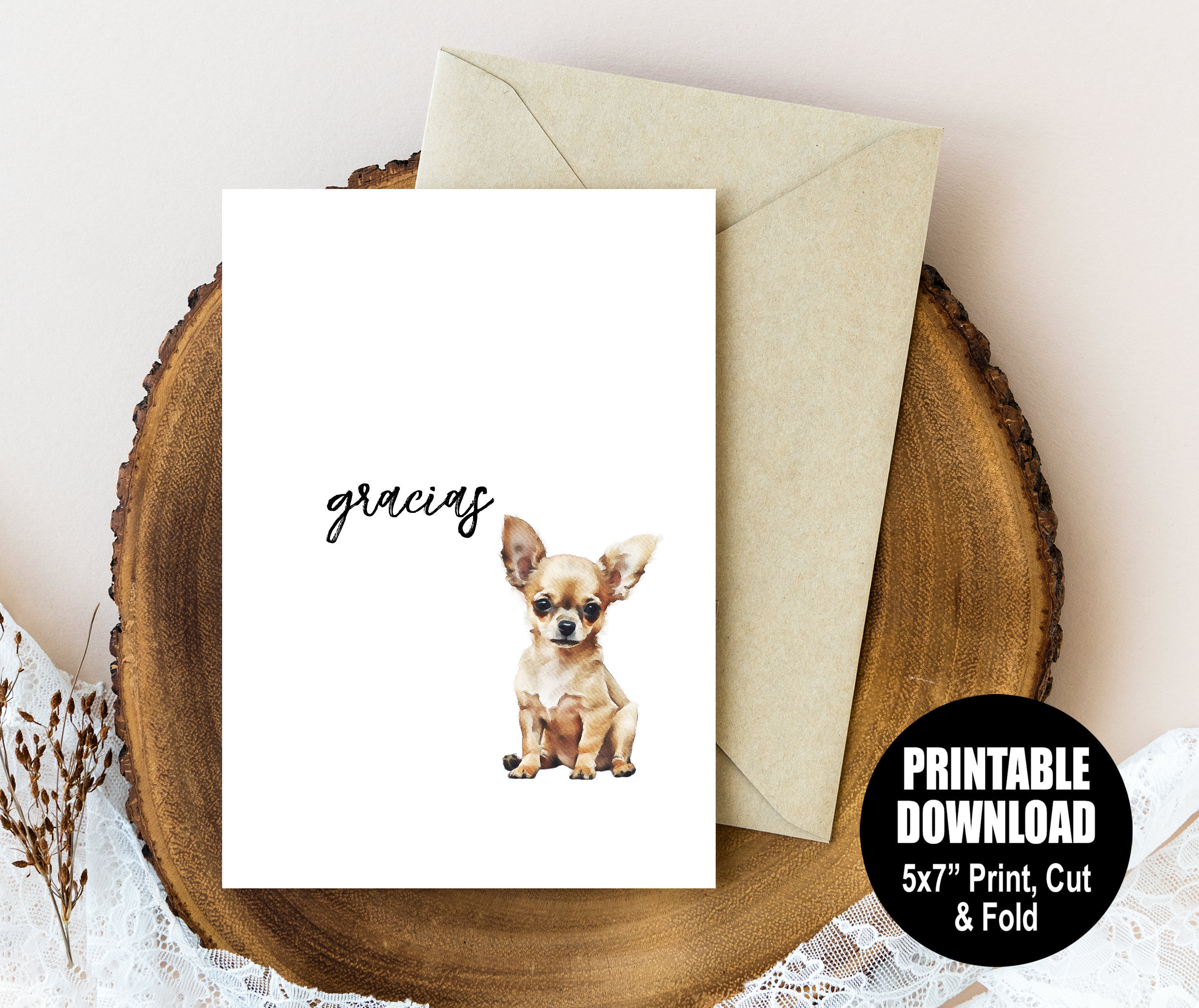 Gracias Printable Thank You Card - Etsy