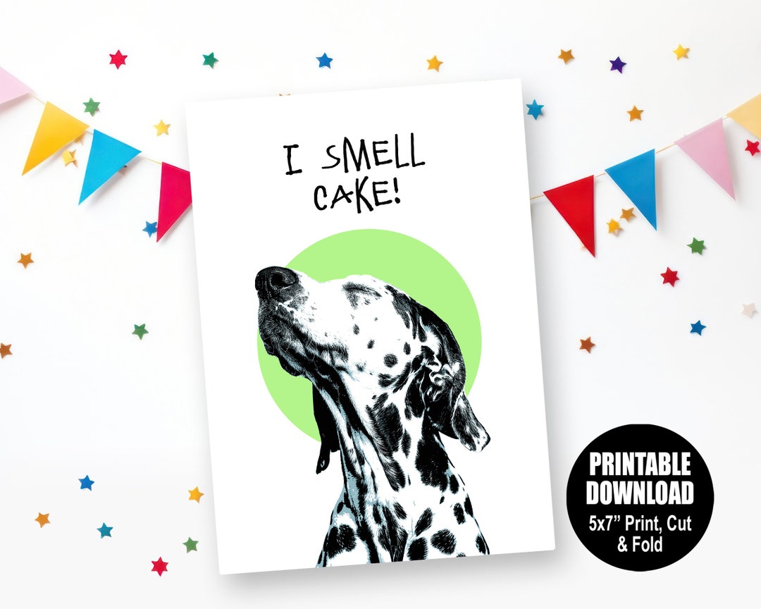 Dalmatian Printable Birthday Card - Etsy